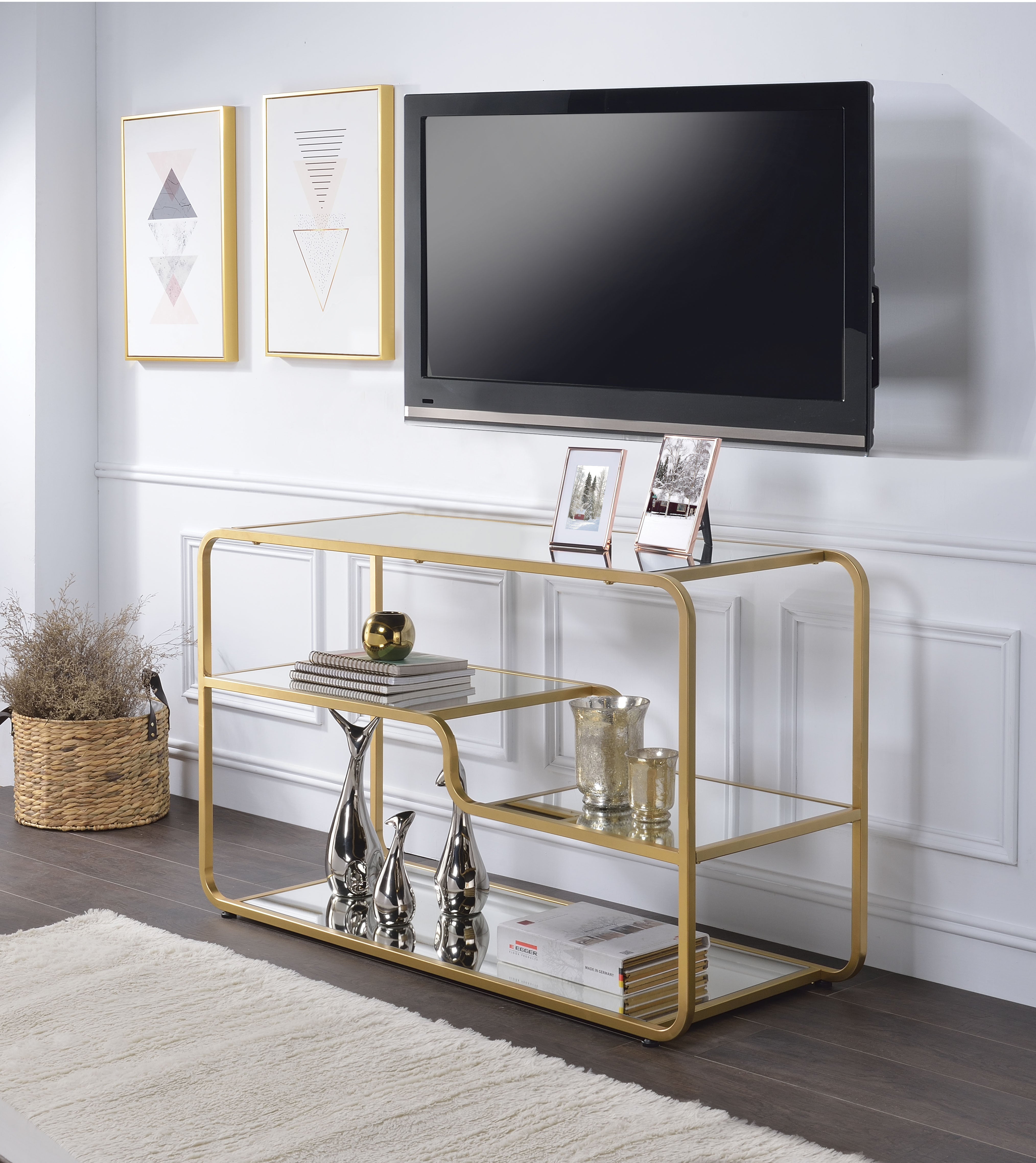 Astrid Gold & Mirror TV Stand – ATL FURNITURE