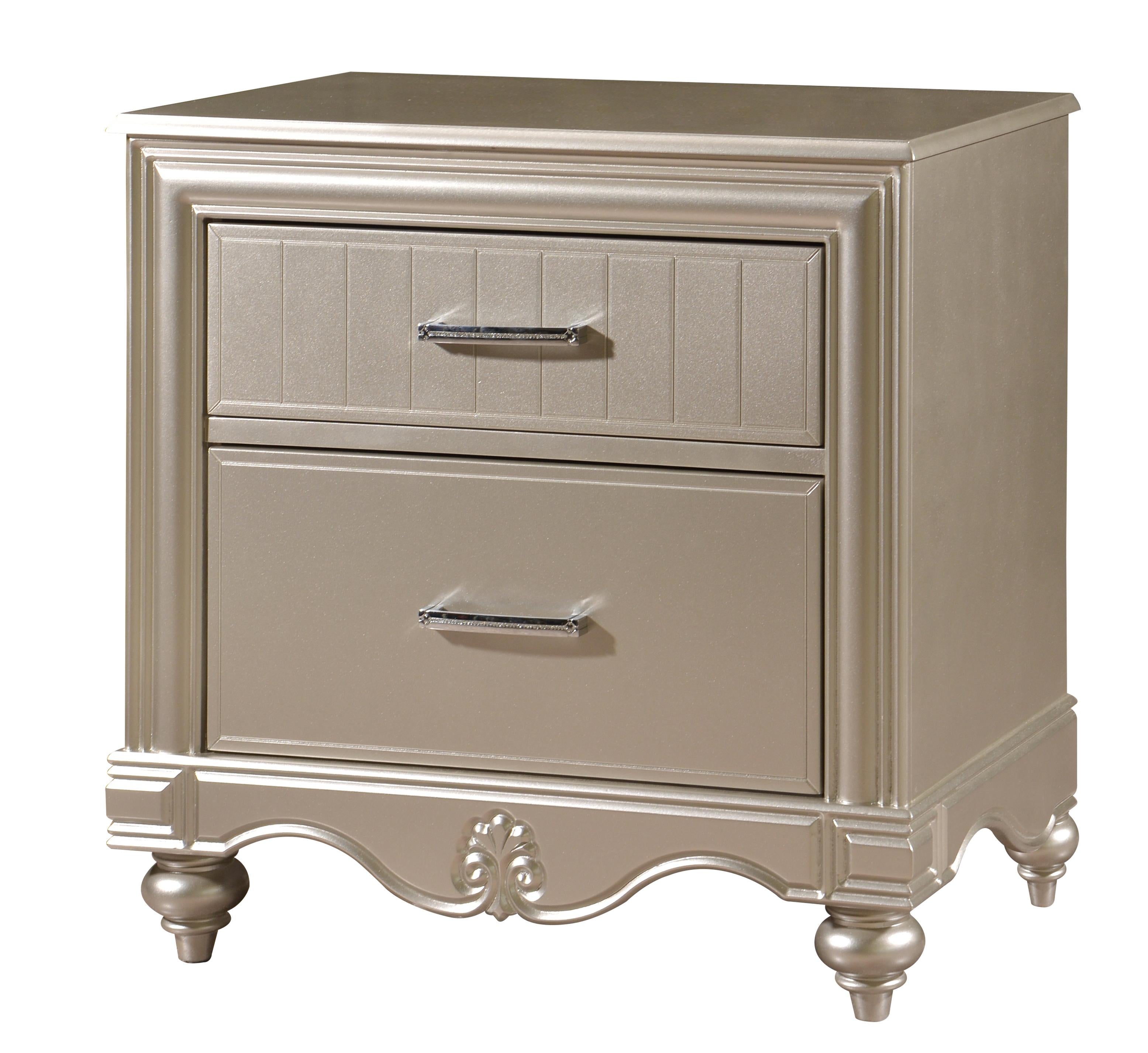 Faisal Transitional Style Nightstand in Champagne finish Wood – ATL ...